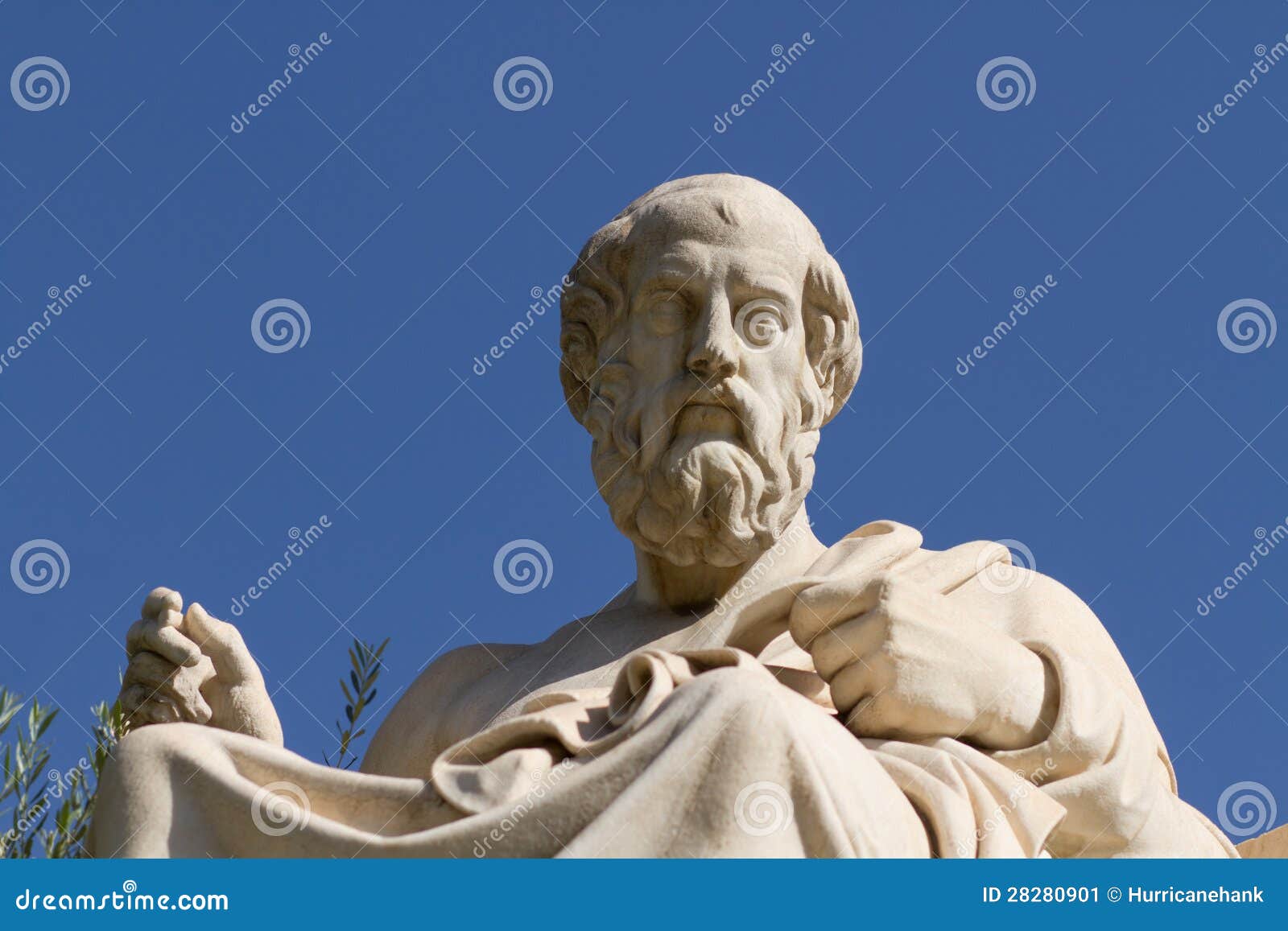 Standbeeld Van Plato in Griekenland Stock Afbeelding - Image of gebouw ...