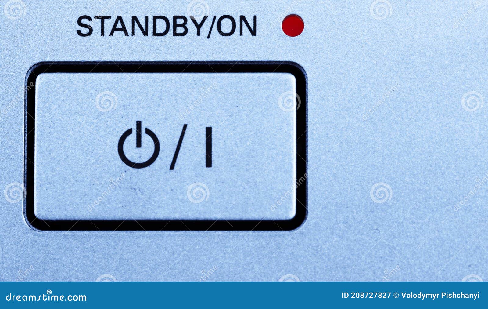 Standby-button in Blue-grey with a Grainy Texture Stock Image - Image ...