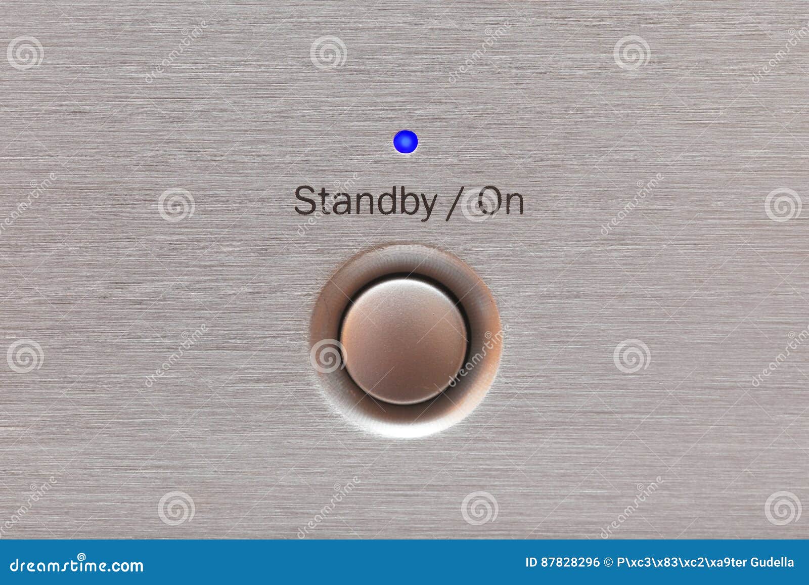 Standby-button In Blue-grey With A Grainy Texture Stock Image ...