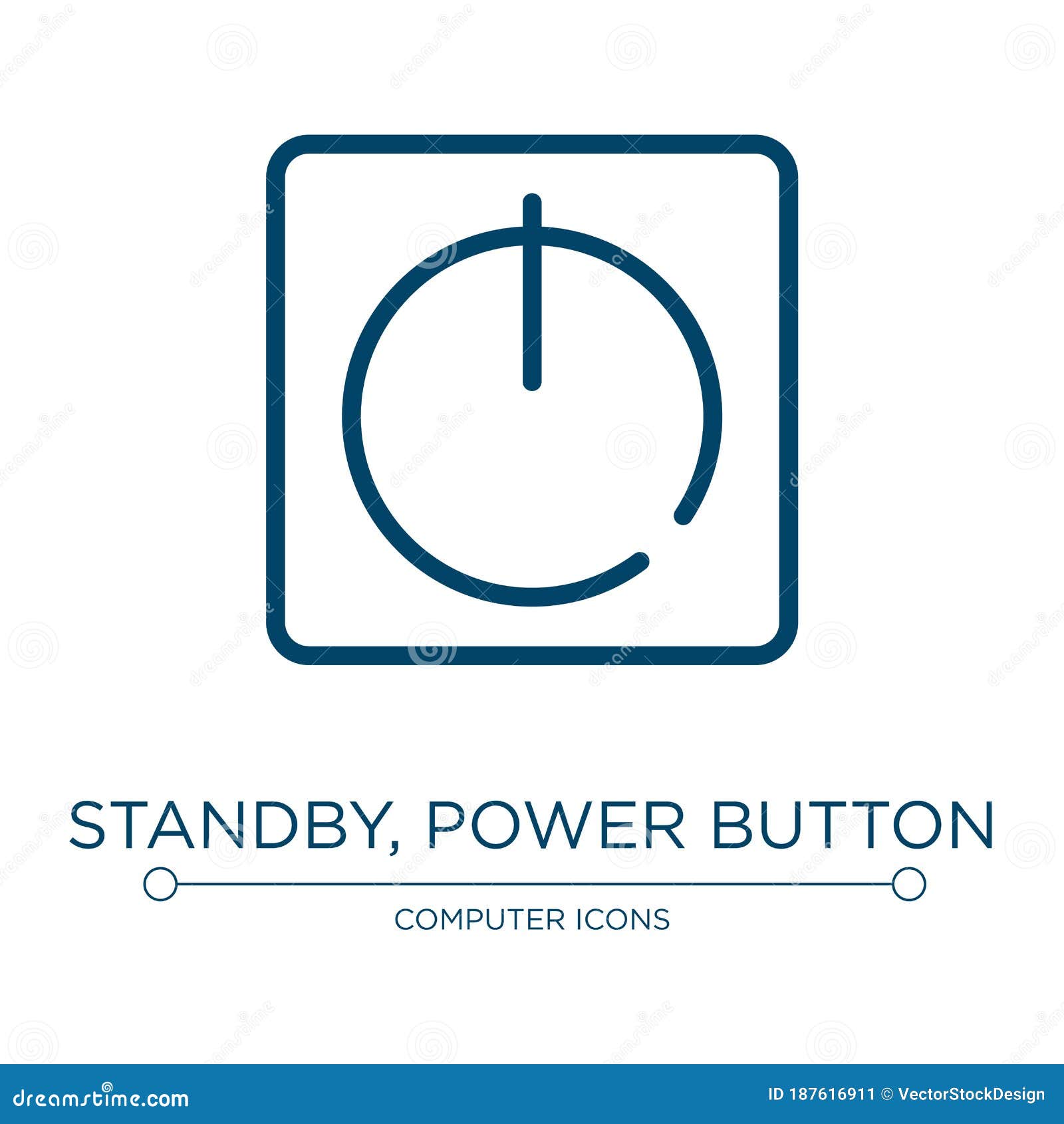 Standby, Power Button Icon. Linear Vector Illustration from Computer ...