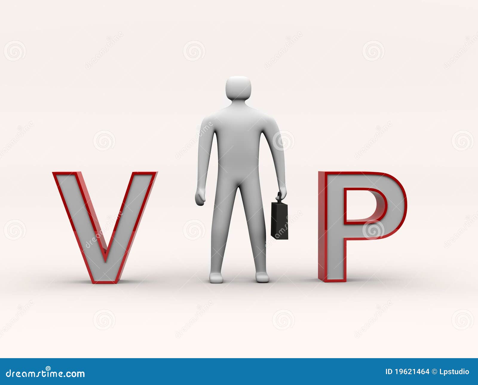 Standing 3d Man and Vip Text Stock Illustration - Illustration of ...