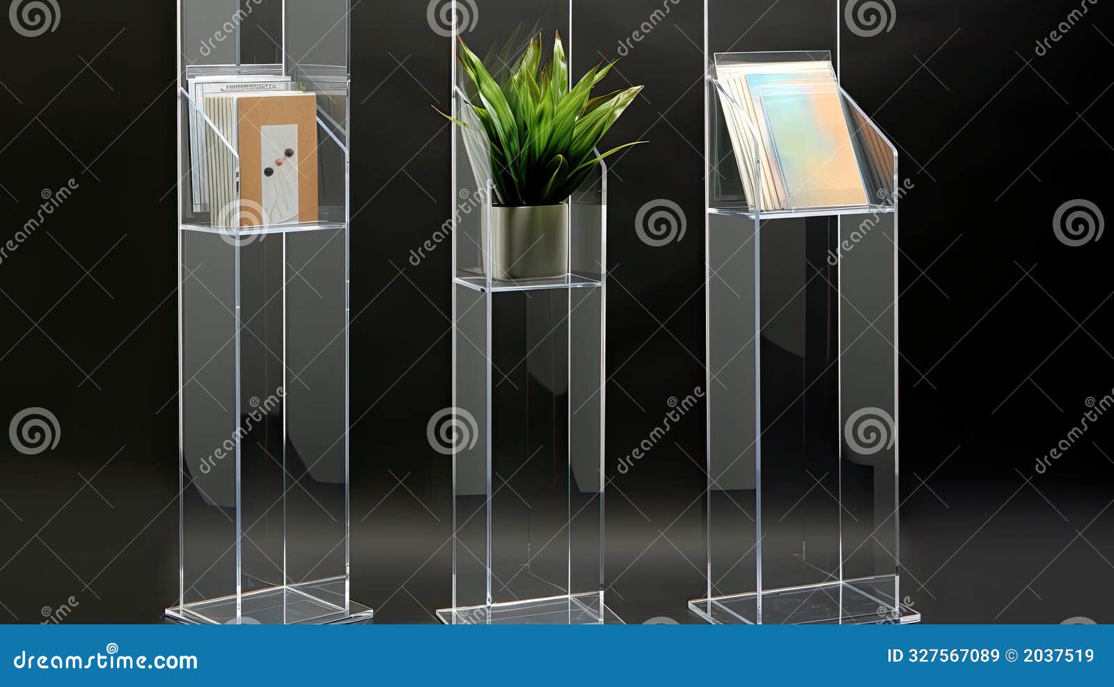 Standing Acrylic Brochure Holder Stock Illustration - Illustration of ...