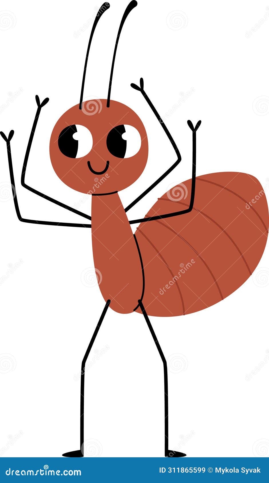 Standing Ant Insect stock vector. Illustration of grip - 311865599