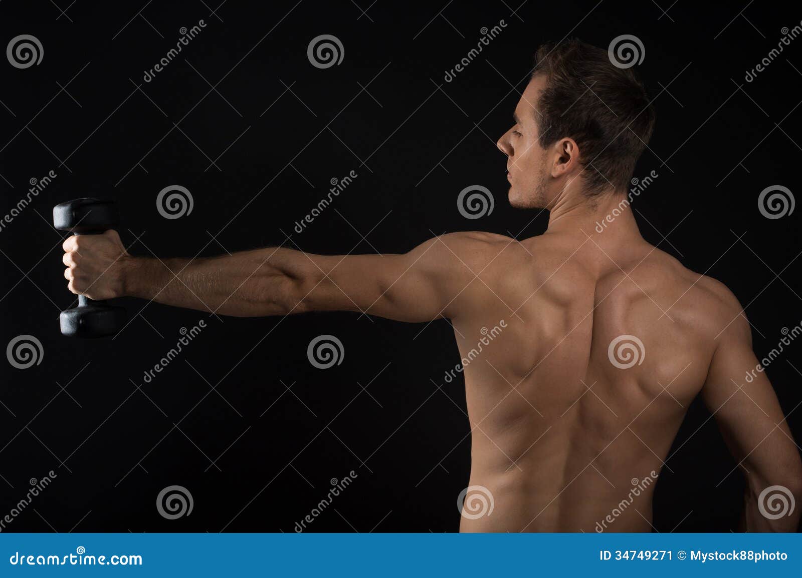 Standing Back To the Camera Stock Image - Image of blonde, biceps: 34749271