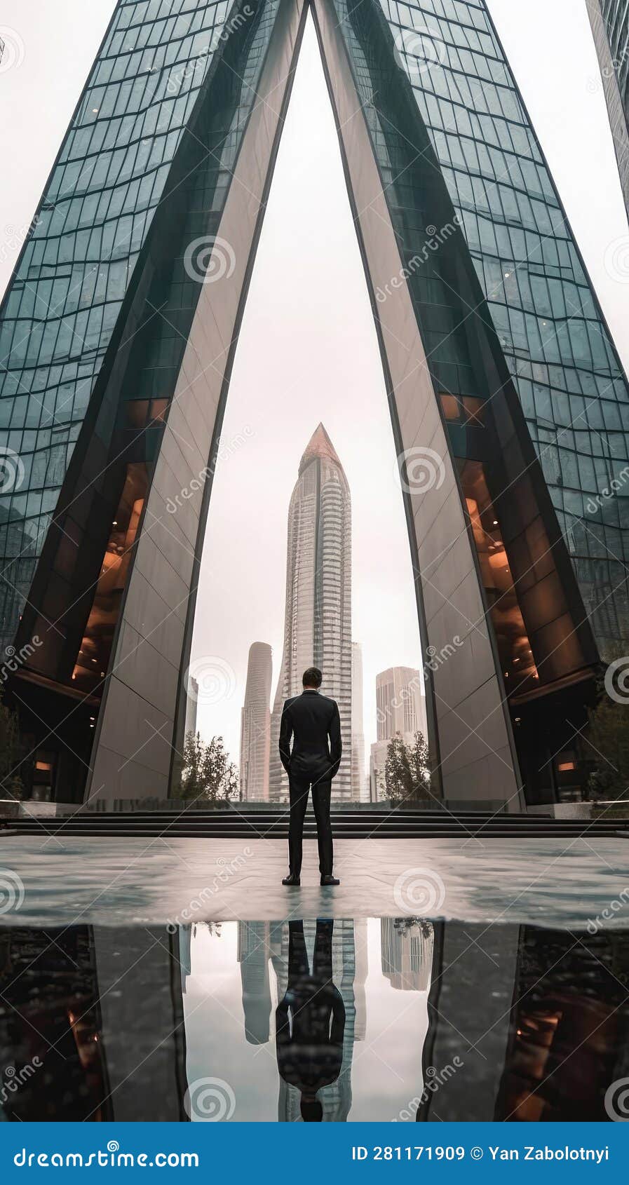 Standing Backwards the Architect is Shown Out in Front of a Modern ...