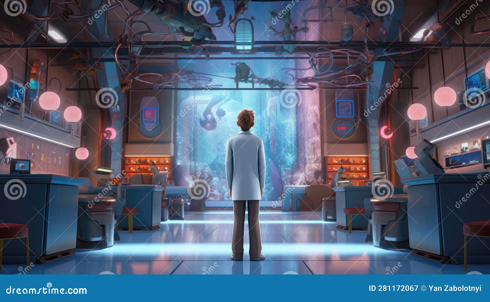 Standing Backwards the Scientist is Shown Out in Front of a ...