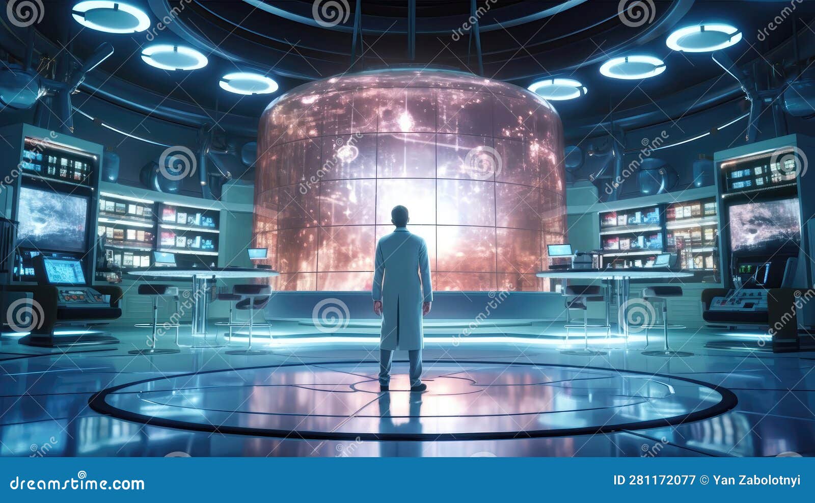 Standing Backwards the Scientist is Shown Out in Front of a ...