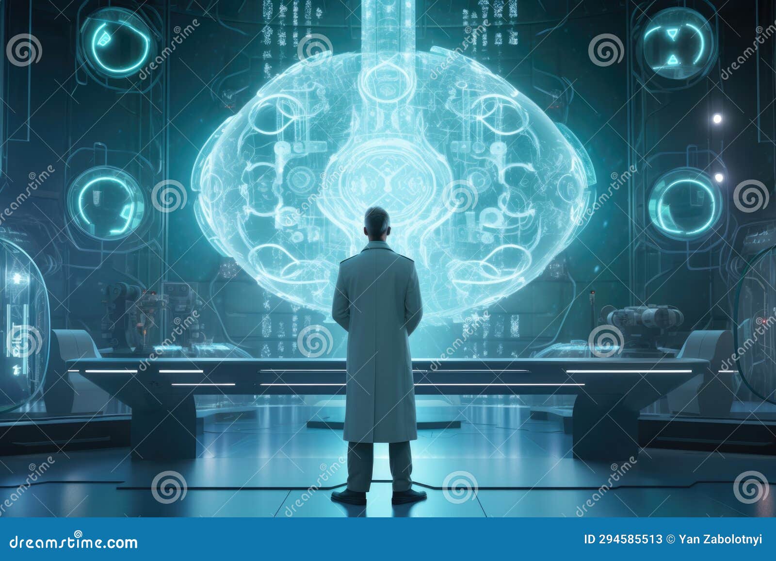 Standing Backwards the Scientist is Shown Out in Front of a ...