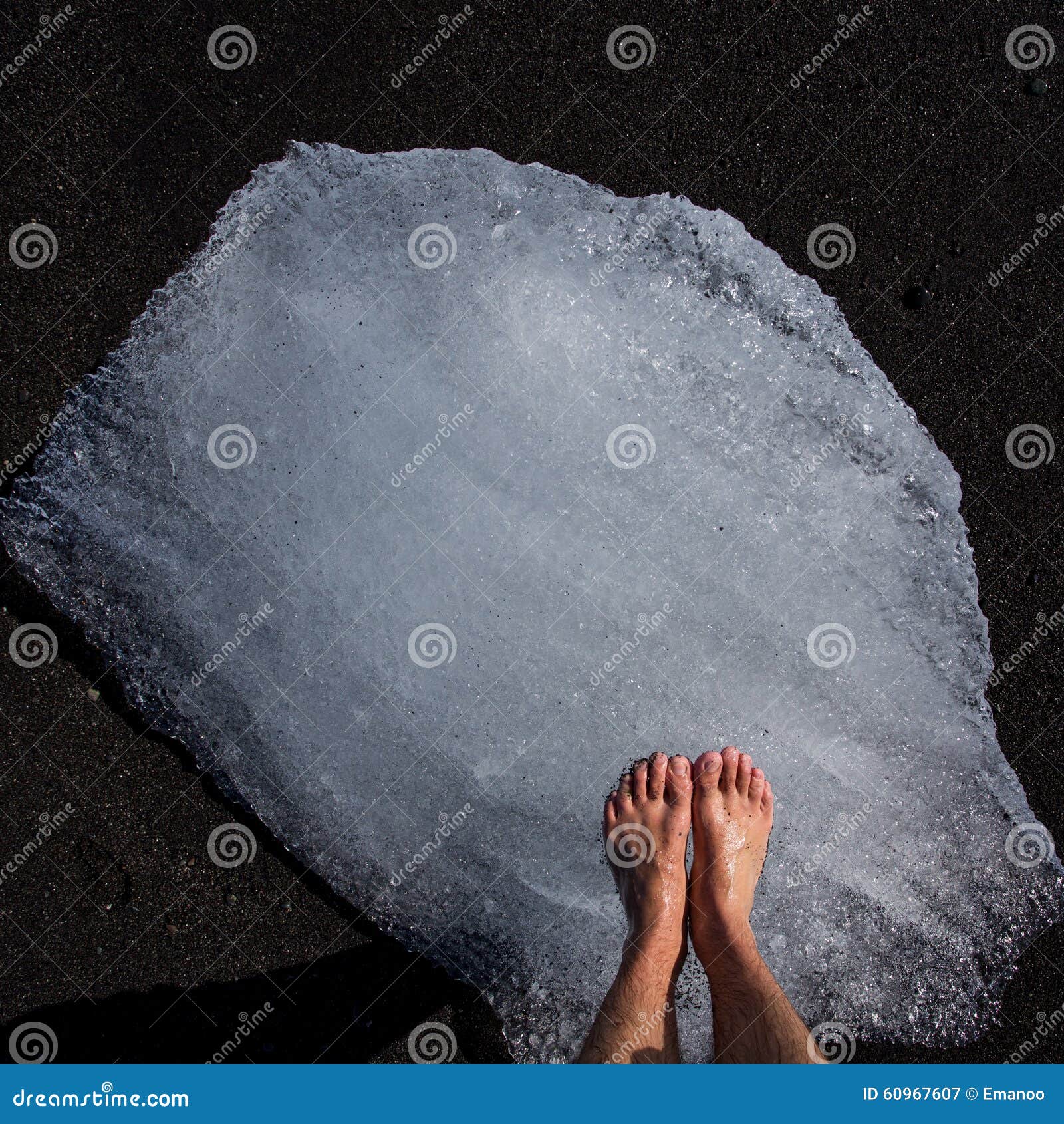 Standing barefoot on ice stock image. Image of frost - 60967607