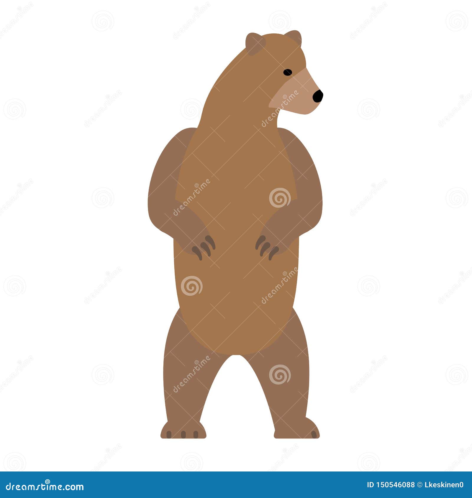 Standing Bear Flat Illustration on White Stock Vector - Illustration of ...