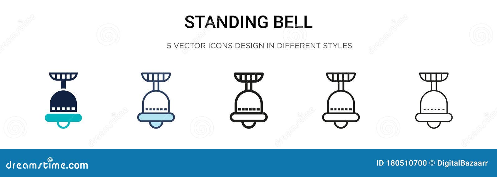Standing Bell Icon in Filled, Thin Line, Outline and Stroke Style ...