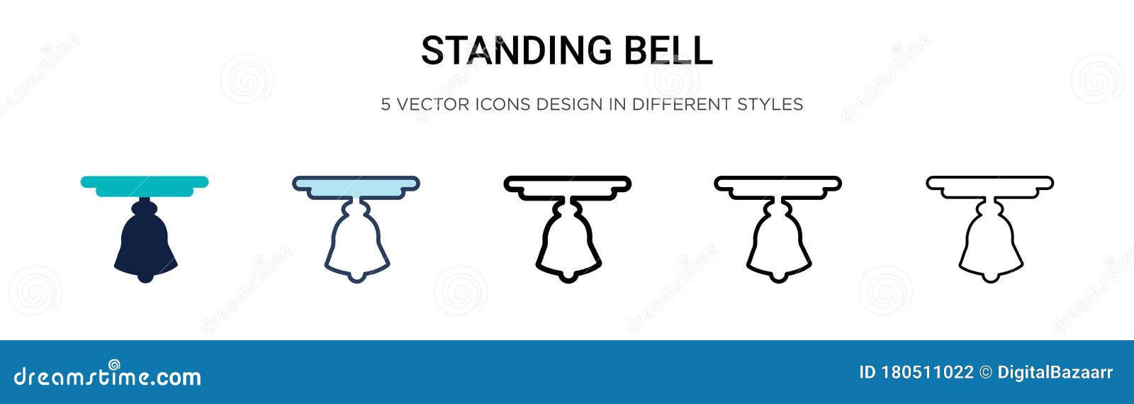 Standing Bell Icon in Filled, Thin Line, Outline and Stroke Style ...