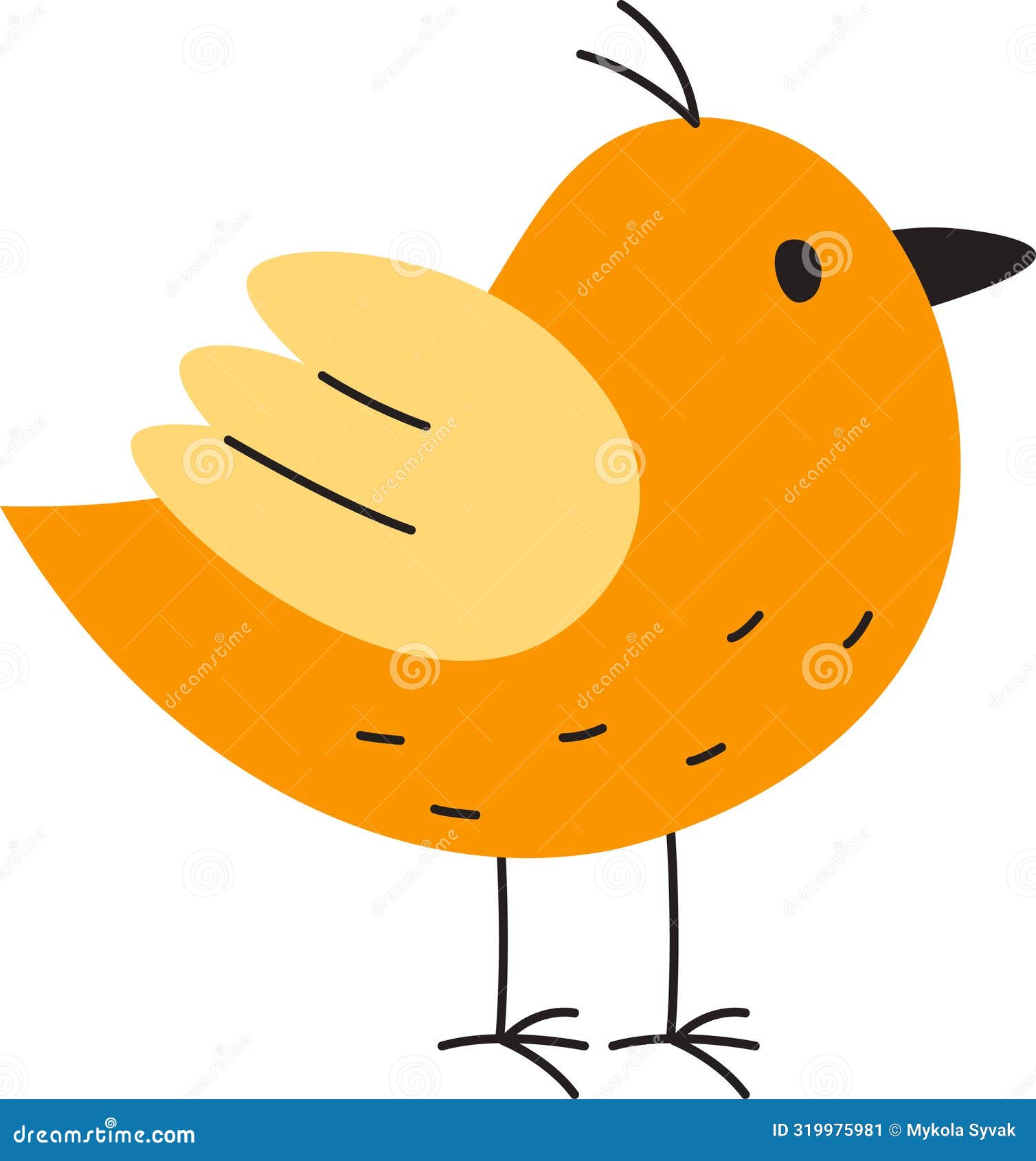 Standing Bird Cartoon stock vector. Illustration of nature - 319975981