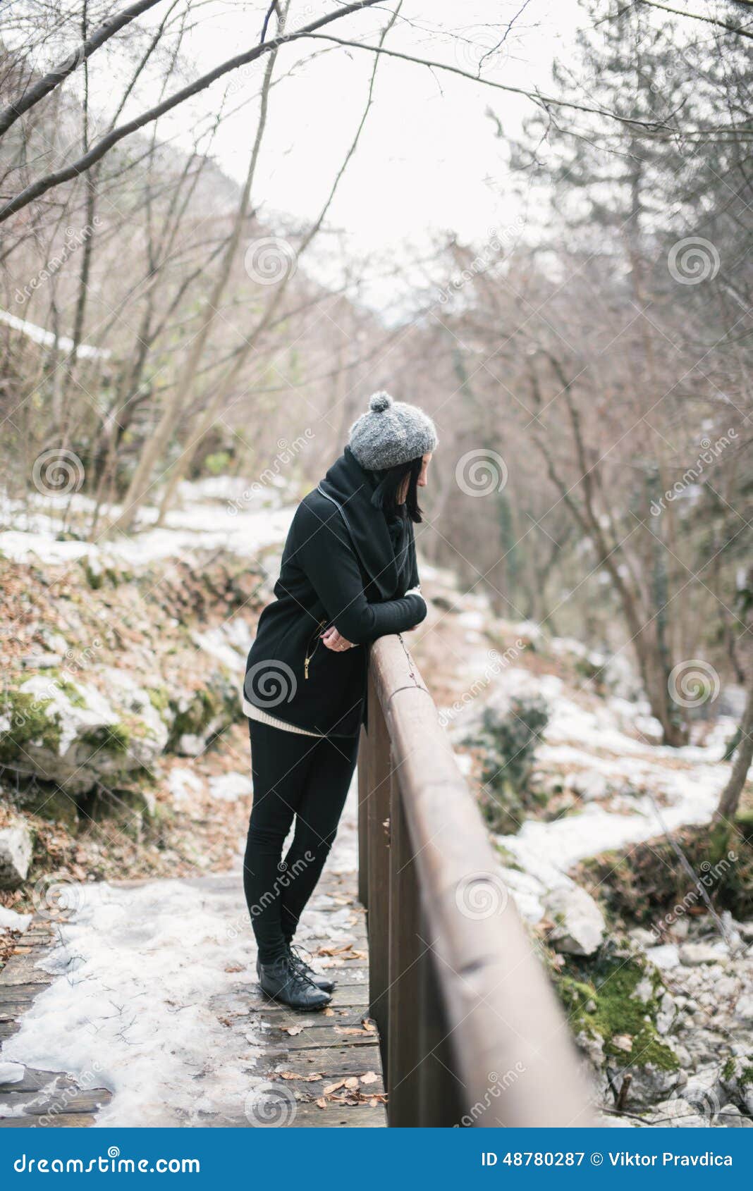 Standing on the bridge stock image. Image of season, real - 48780287