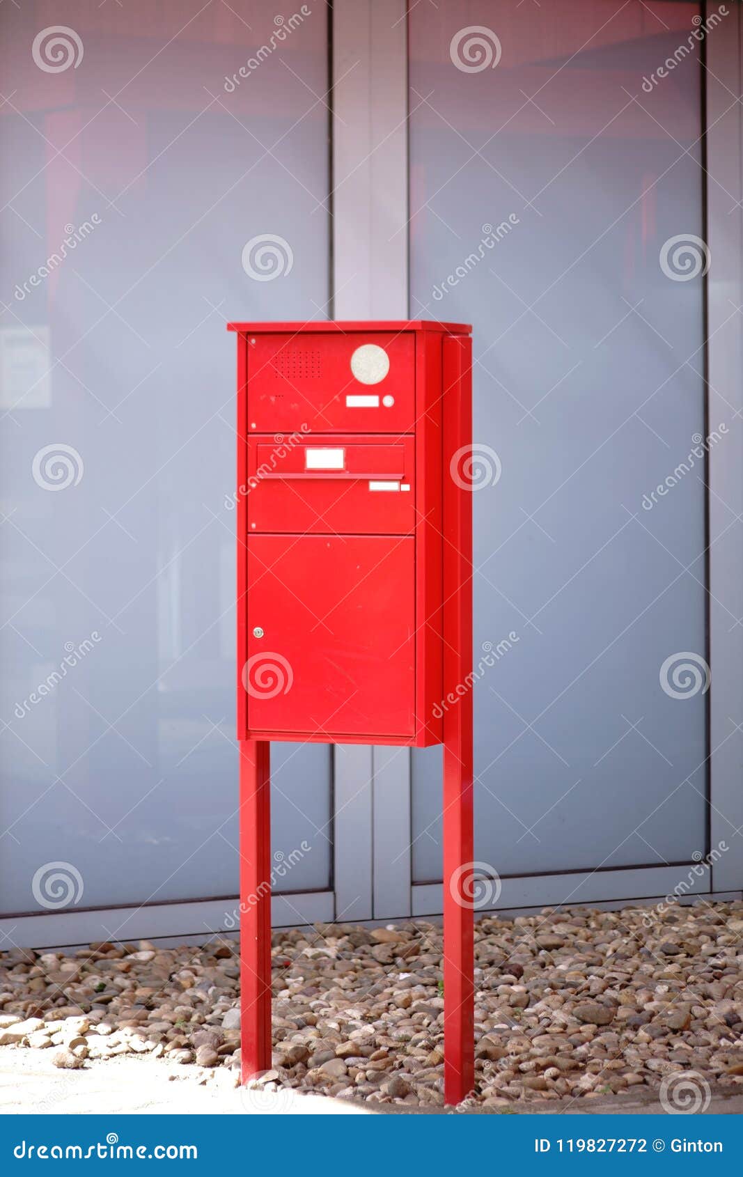 Bright red mailbox stock photo. Image of bell, modern - 119827272
