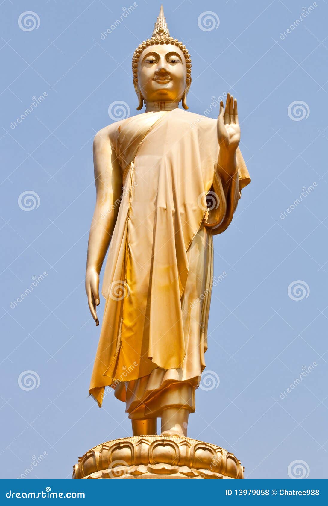 Standing Buddha stock photo. Image of temple, spirit - 13979058