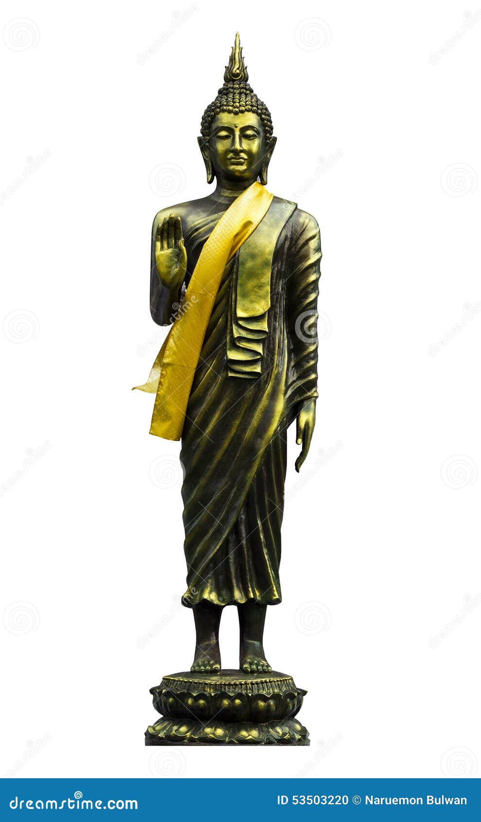 Standing Buddha Image Statue Stock Photo - Image of culture, temple ...