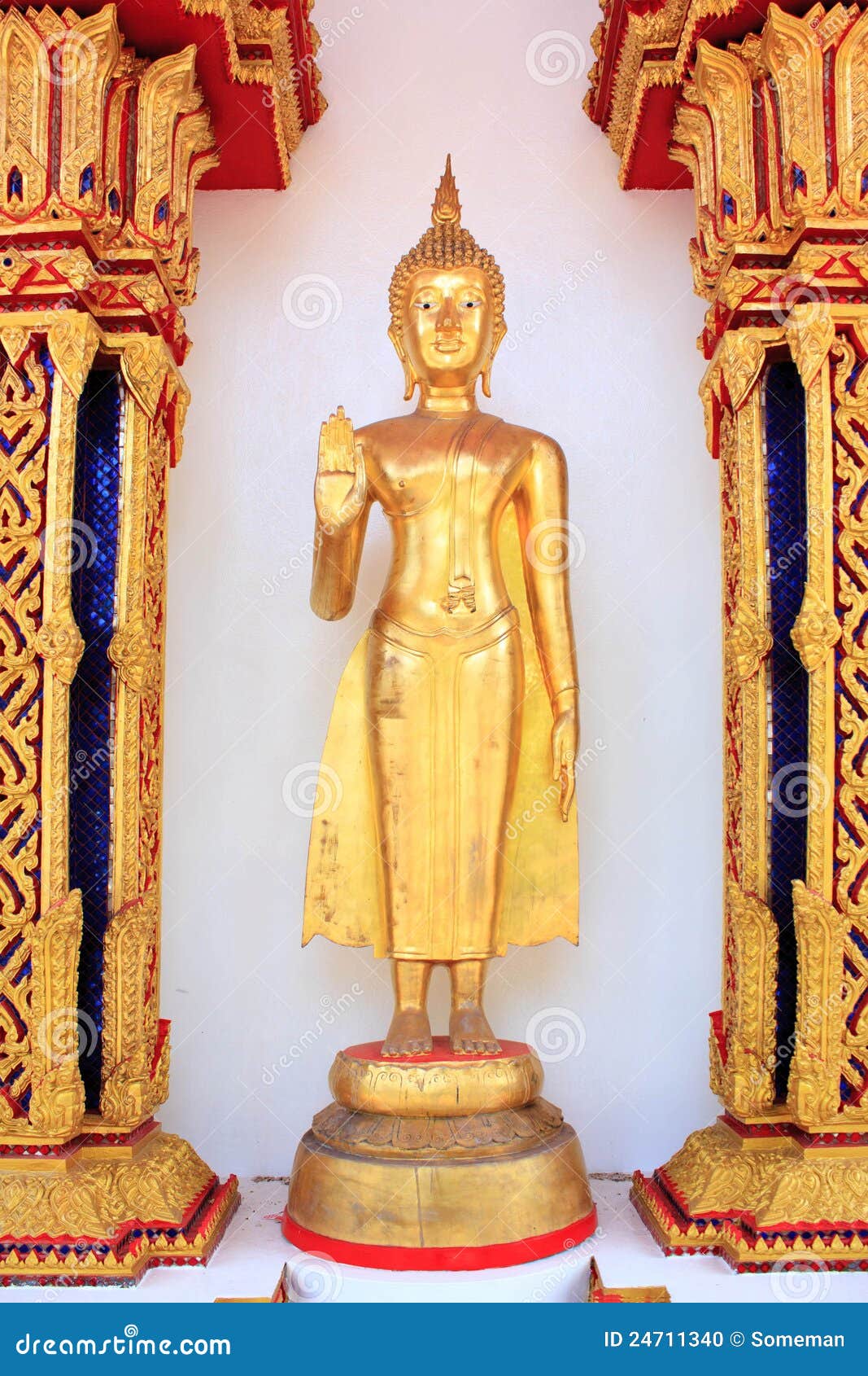 Standing Buddha Image in Thailand Stock Photo - Image of buddhist ...