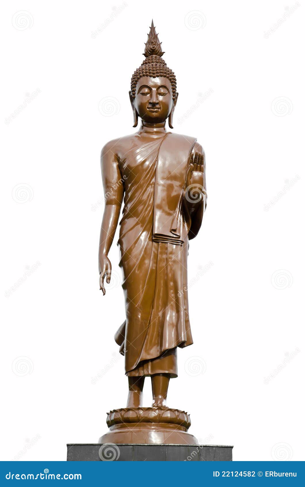 Standing Buddha Statue Isolated Stock Photo - Image of peace, culture ...