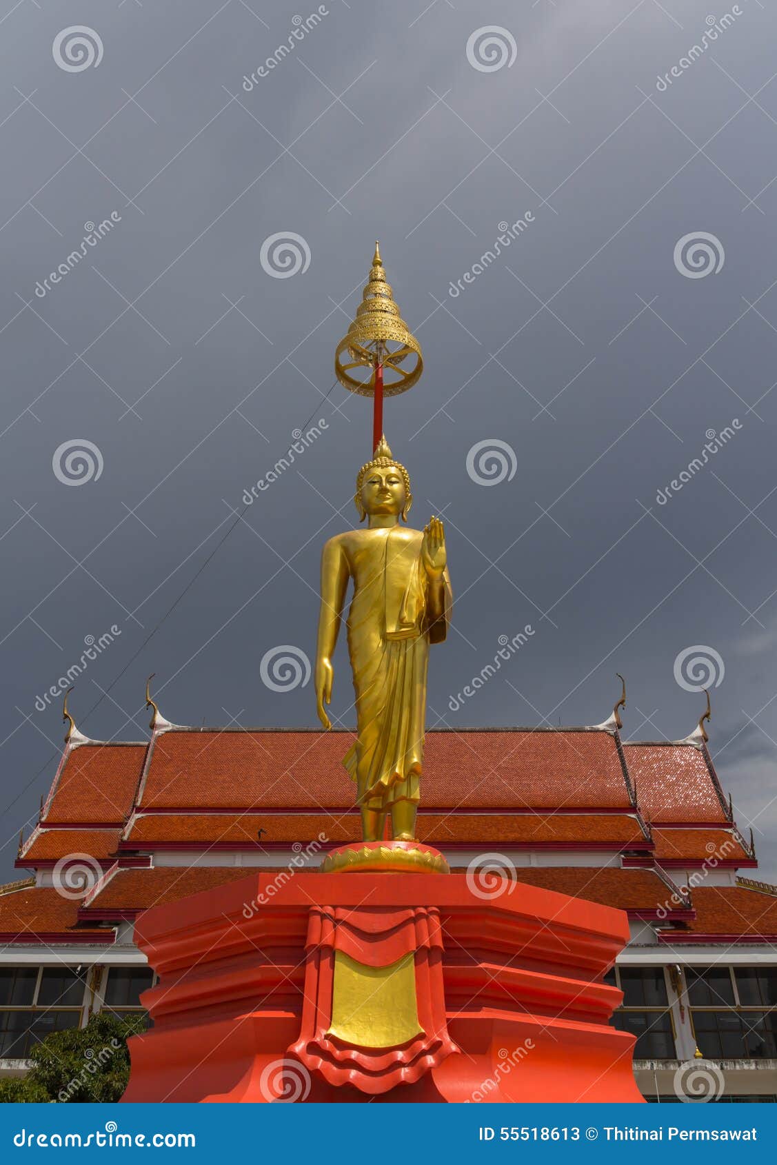 Standing Buddha Statue stock image. Image of orient, asia - 55518613