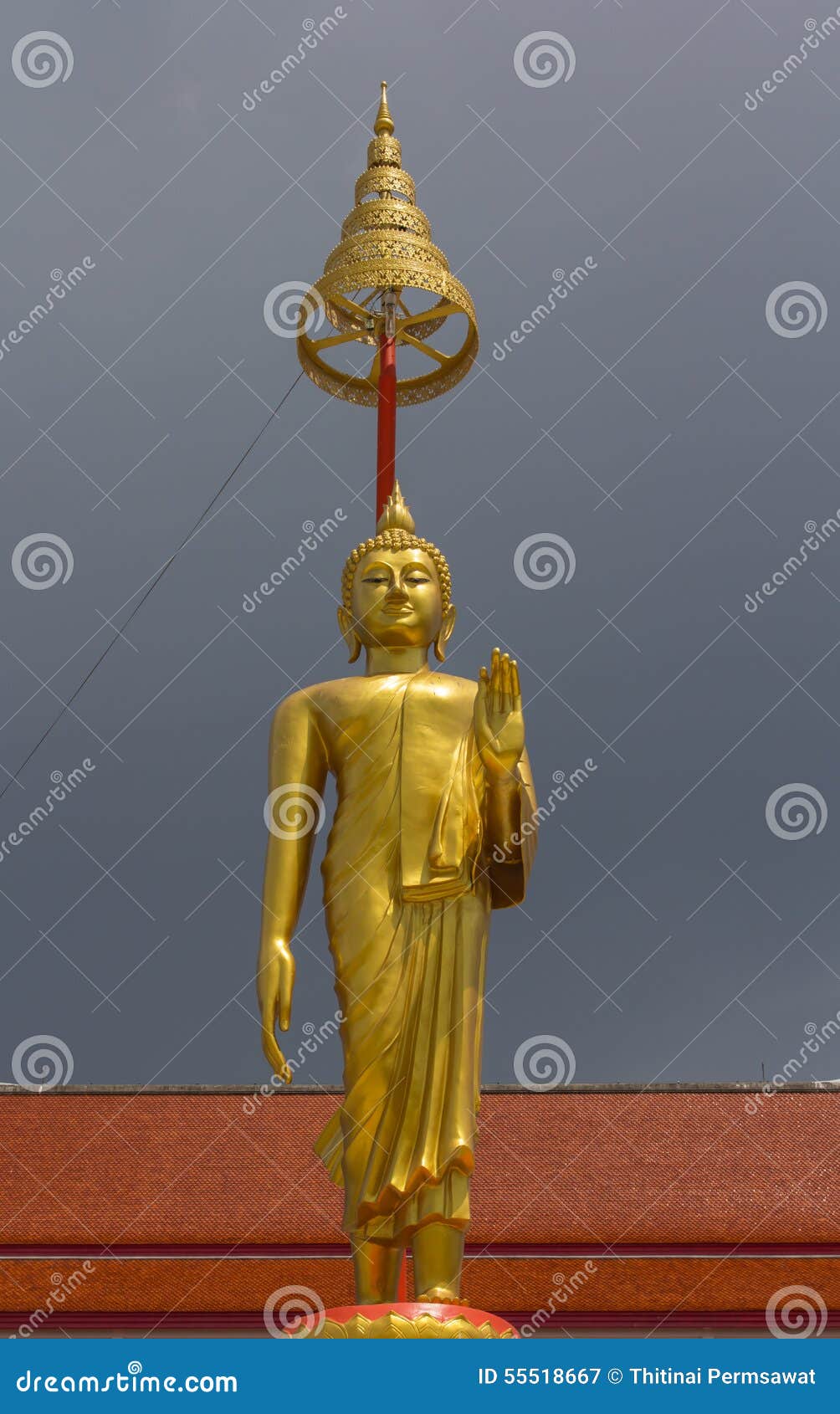 Standing Buddha Statue stock image. Image of happy, faith - 55518667