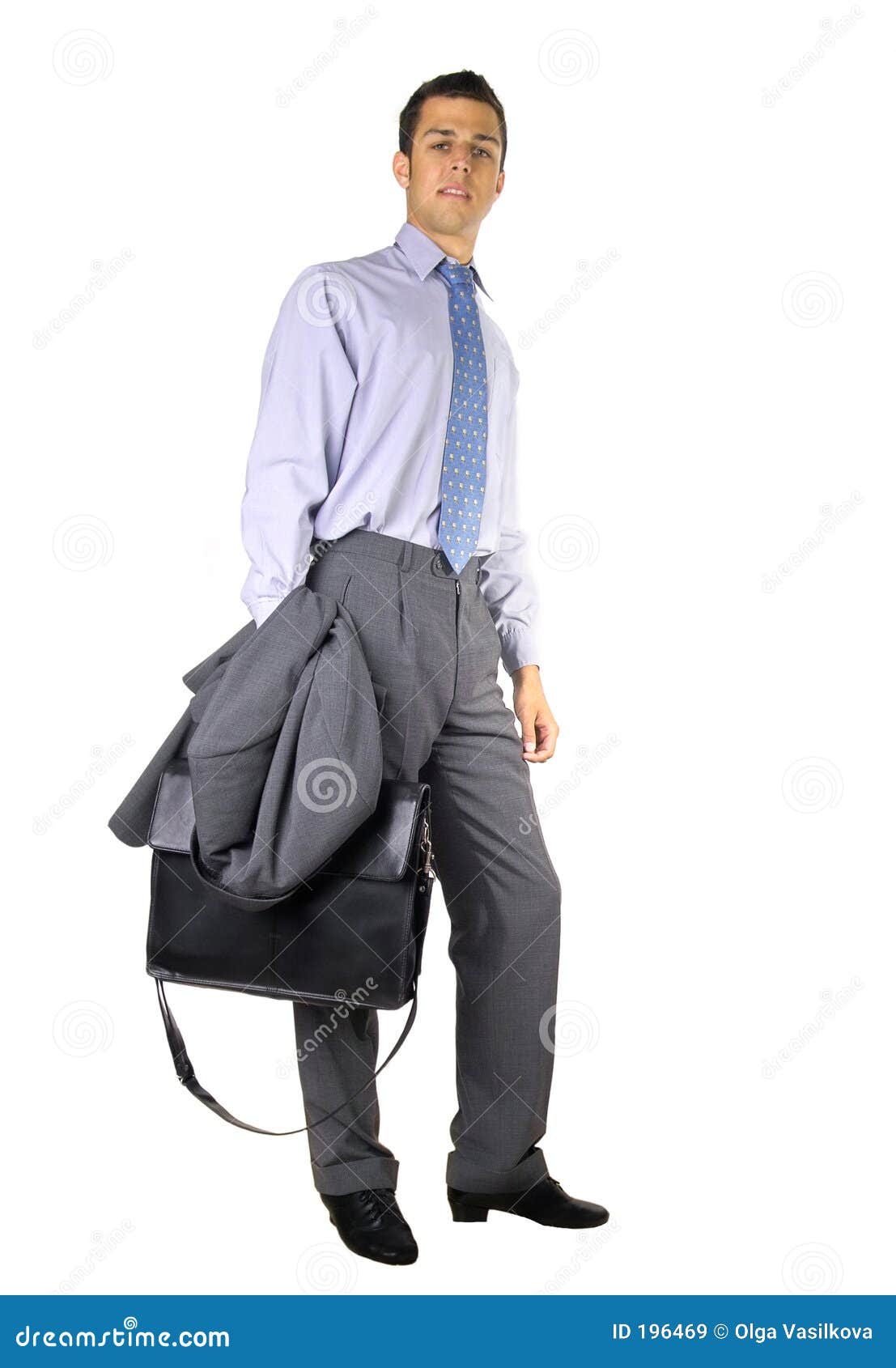 Standing business man stock image. Image of notepad, advertisement - 196469