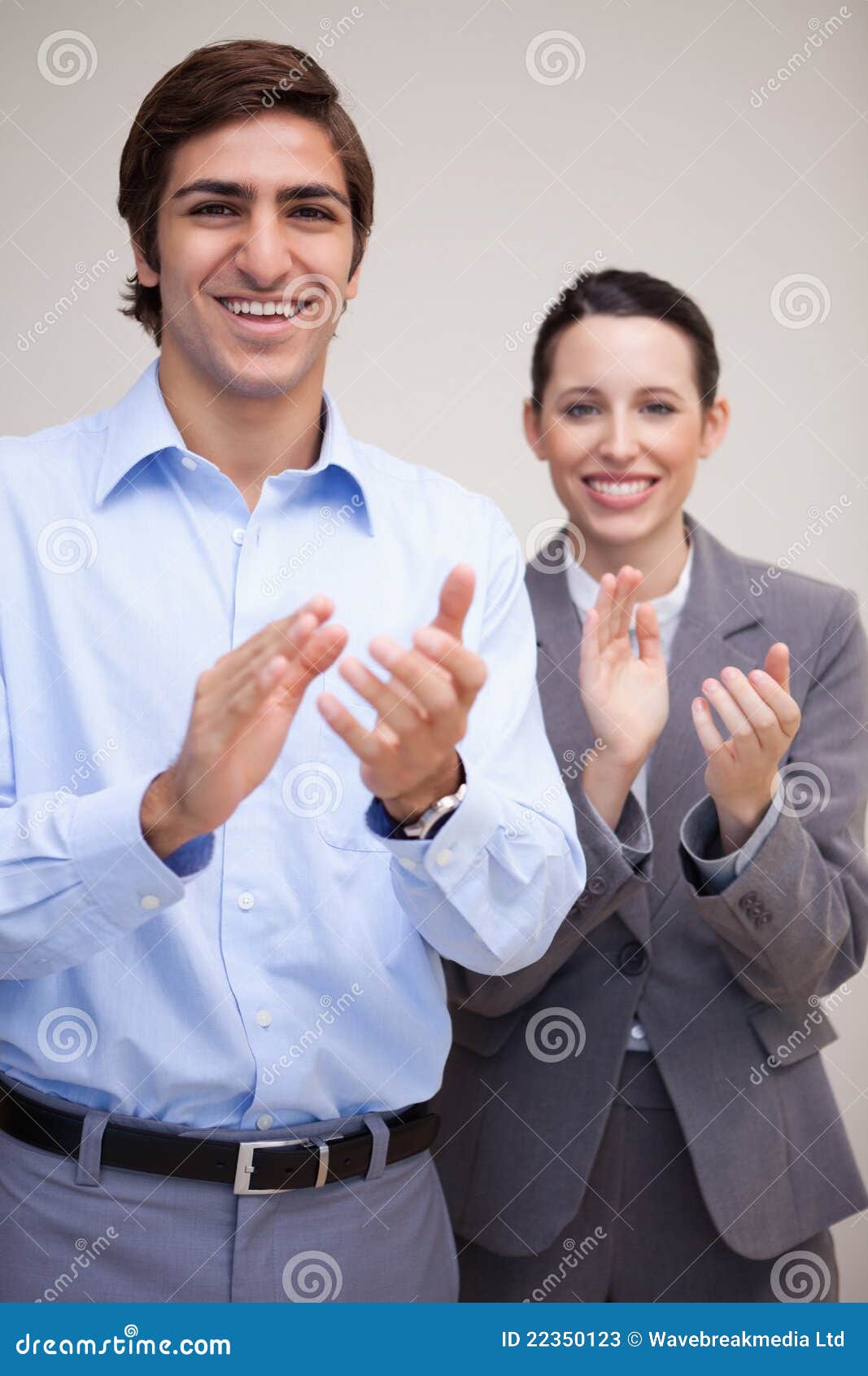 Standing Business Team Clapping Stock Image - Image of worker, employee ...