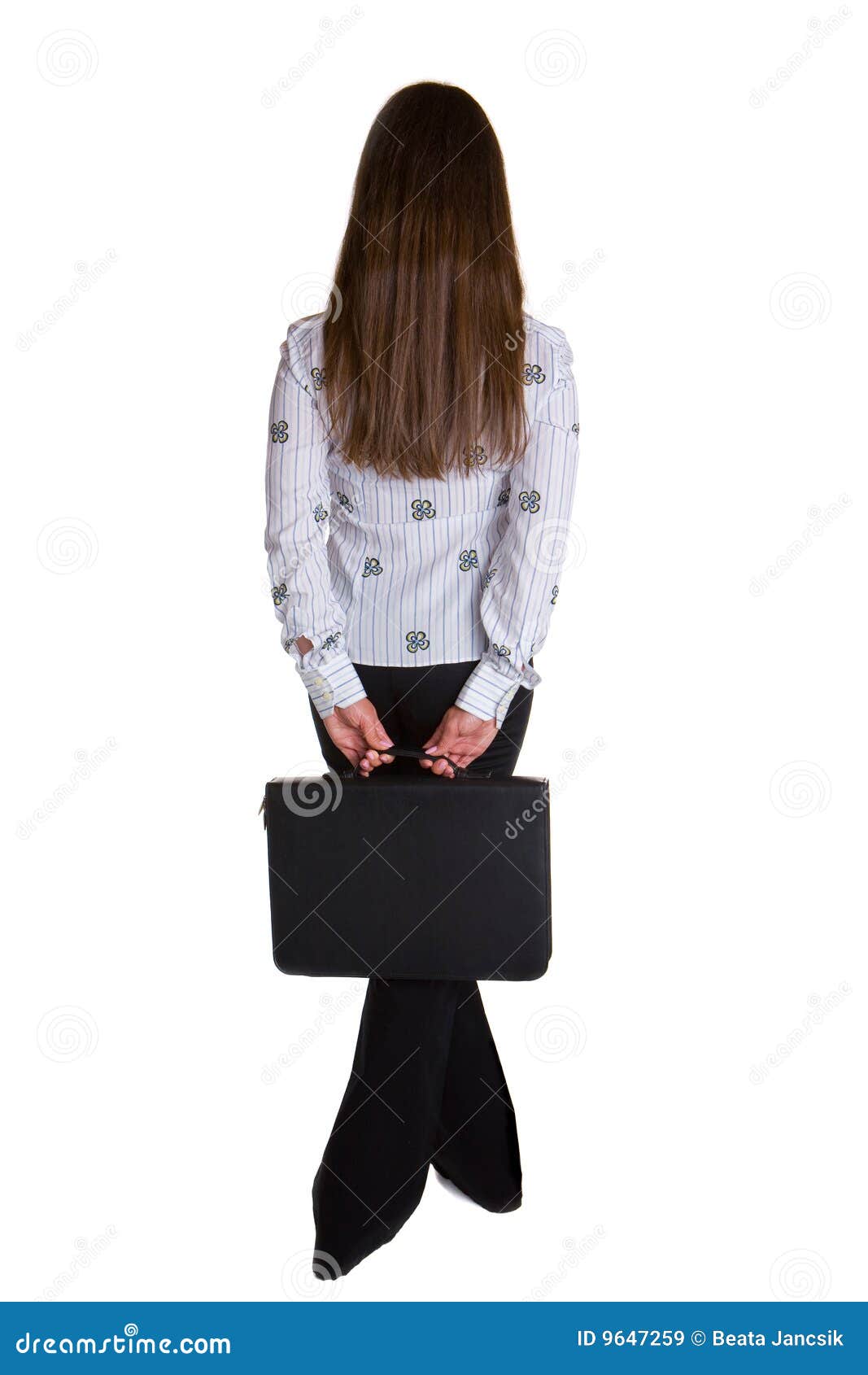 Standing Business Woman Back Stock Image - Image of leather, standing ...