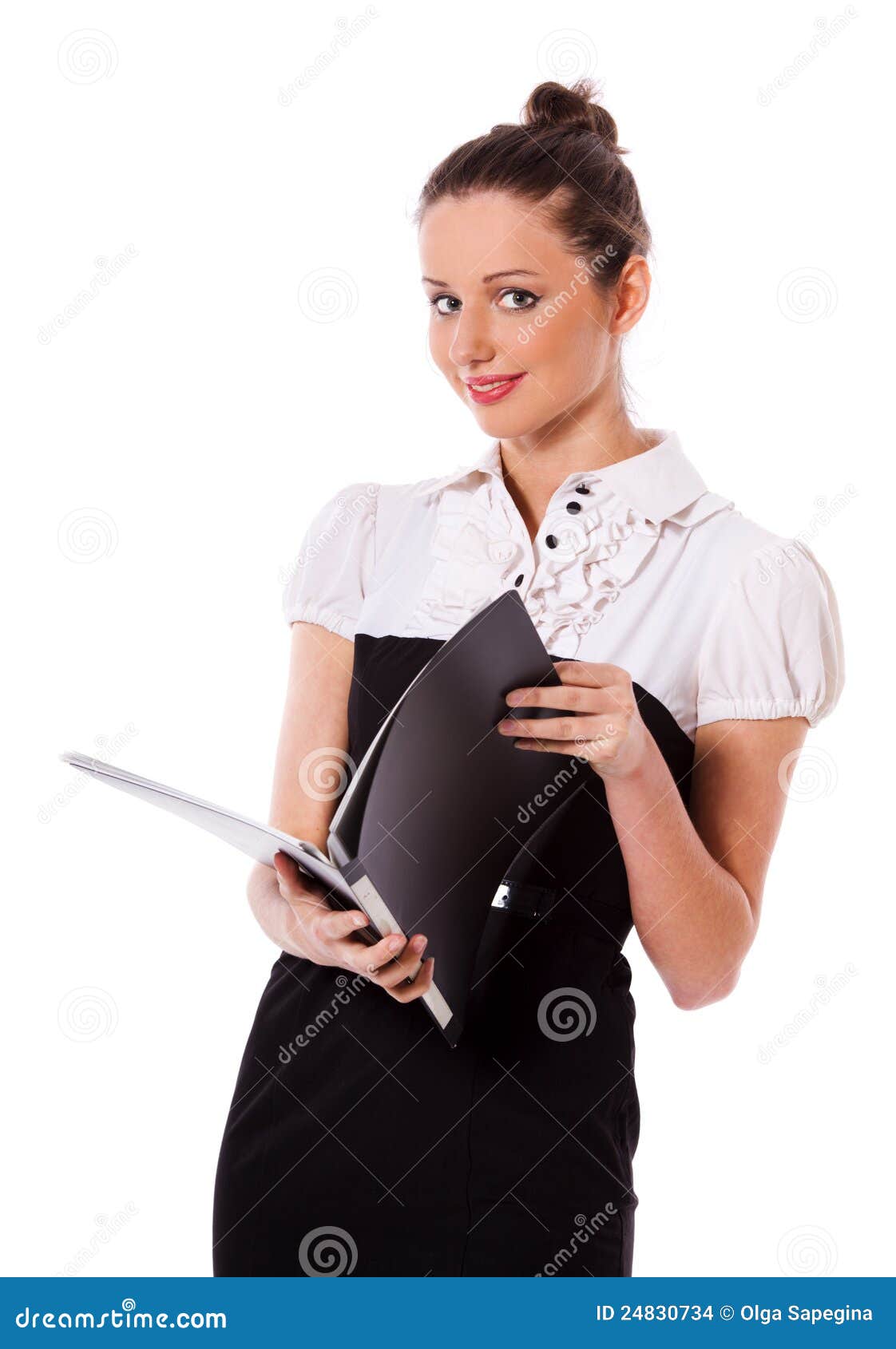 Standing businesswoman stock photo. Image of secretary - 24830734