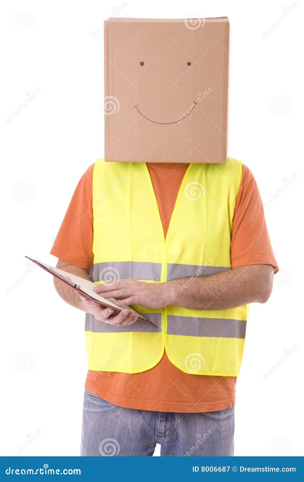 Standing Cardboard Man With A Smile Face Stock Image - Image of card ...