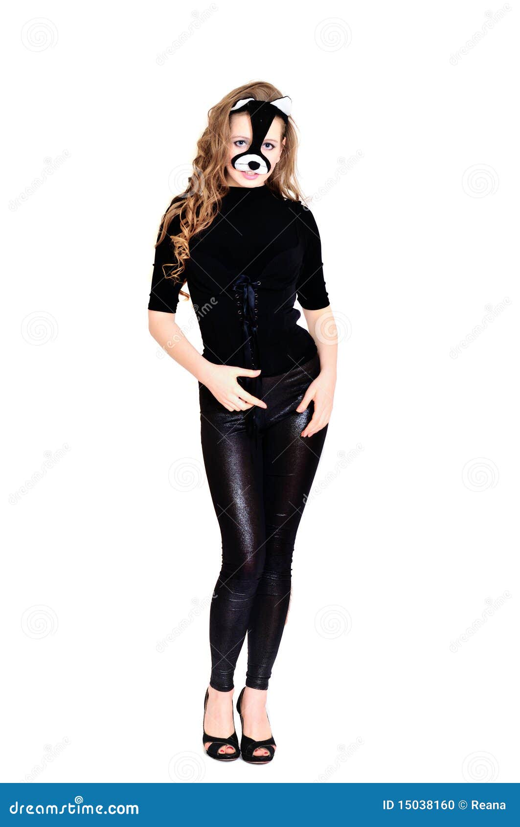Standing cat-woman stock photo. Image of disguise, fleecy - 15038160
