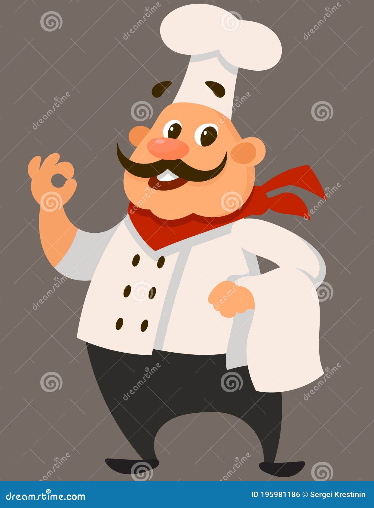 Standing chef front view stock illustration. Illustration of ...