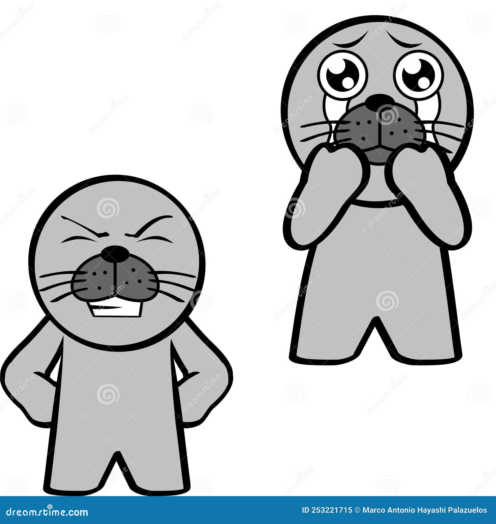 Standing Chibi Cat Kid Cartoon Background. Illustration In Vector ...