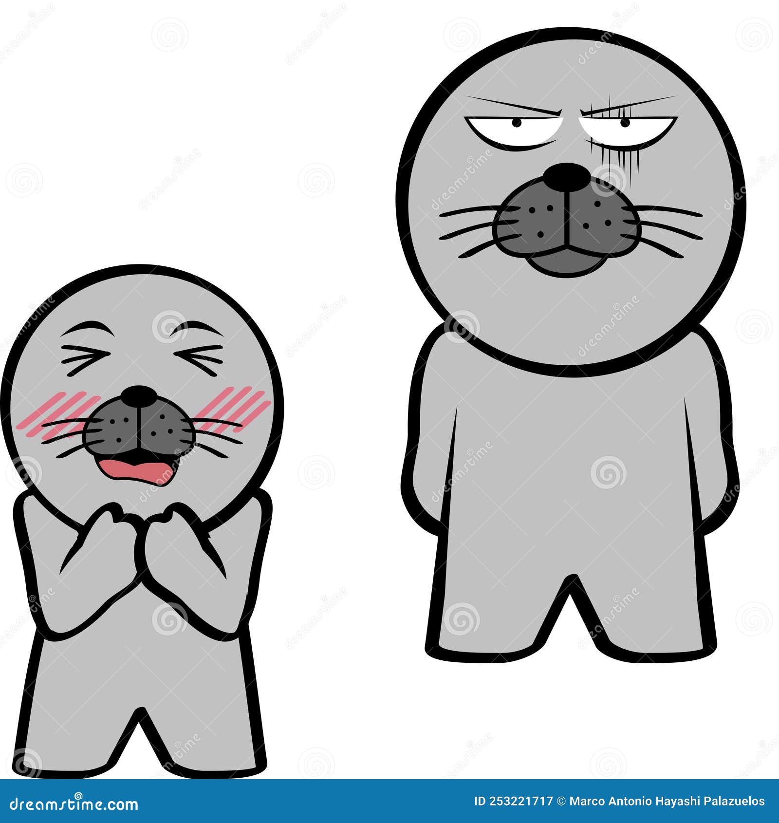 Standing Chibi Cat Kid Cartoon Background. Illustration In Vector ...