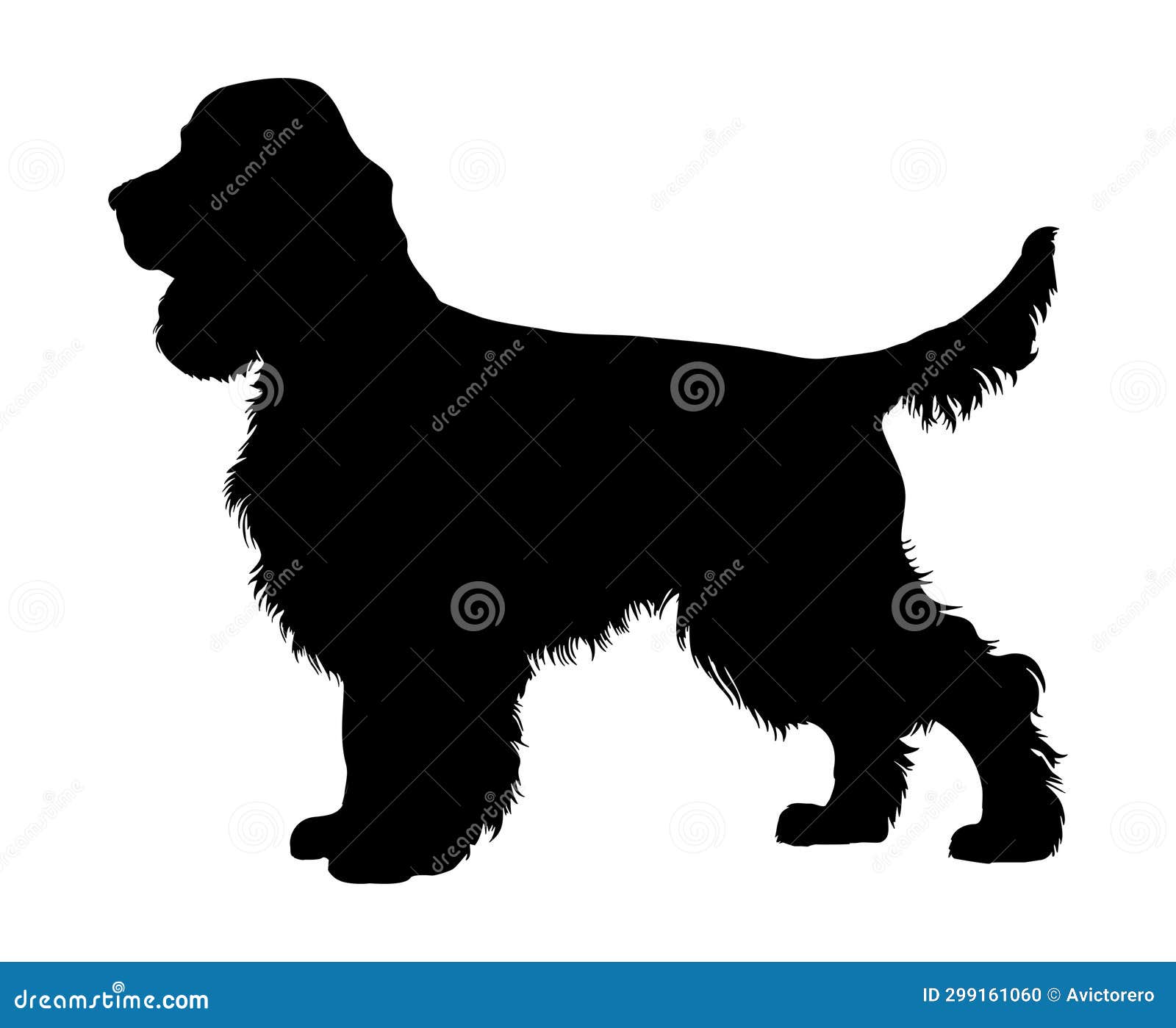 Standing Cocker Spaniel Dog Silhouette Stock Vector - Illustration of ...