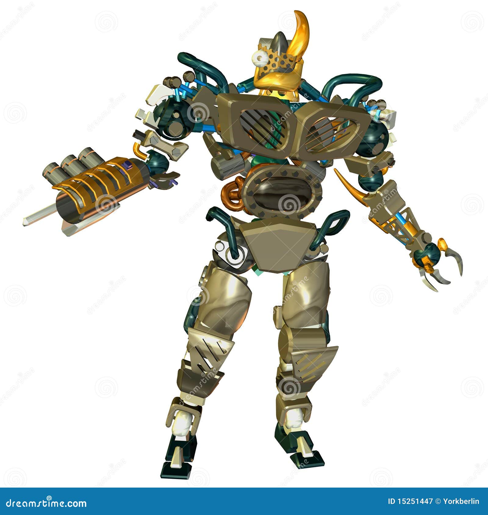 Standing combat robots stock illustration. Illustration of rendering ...