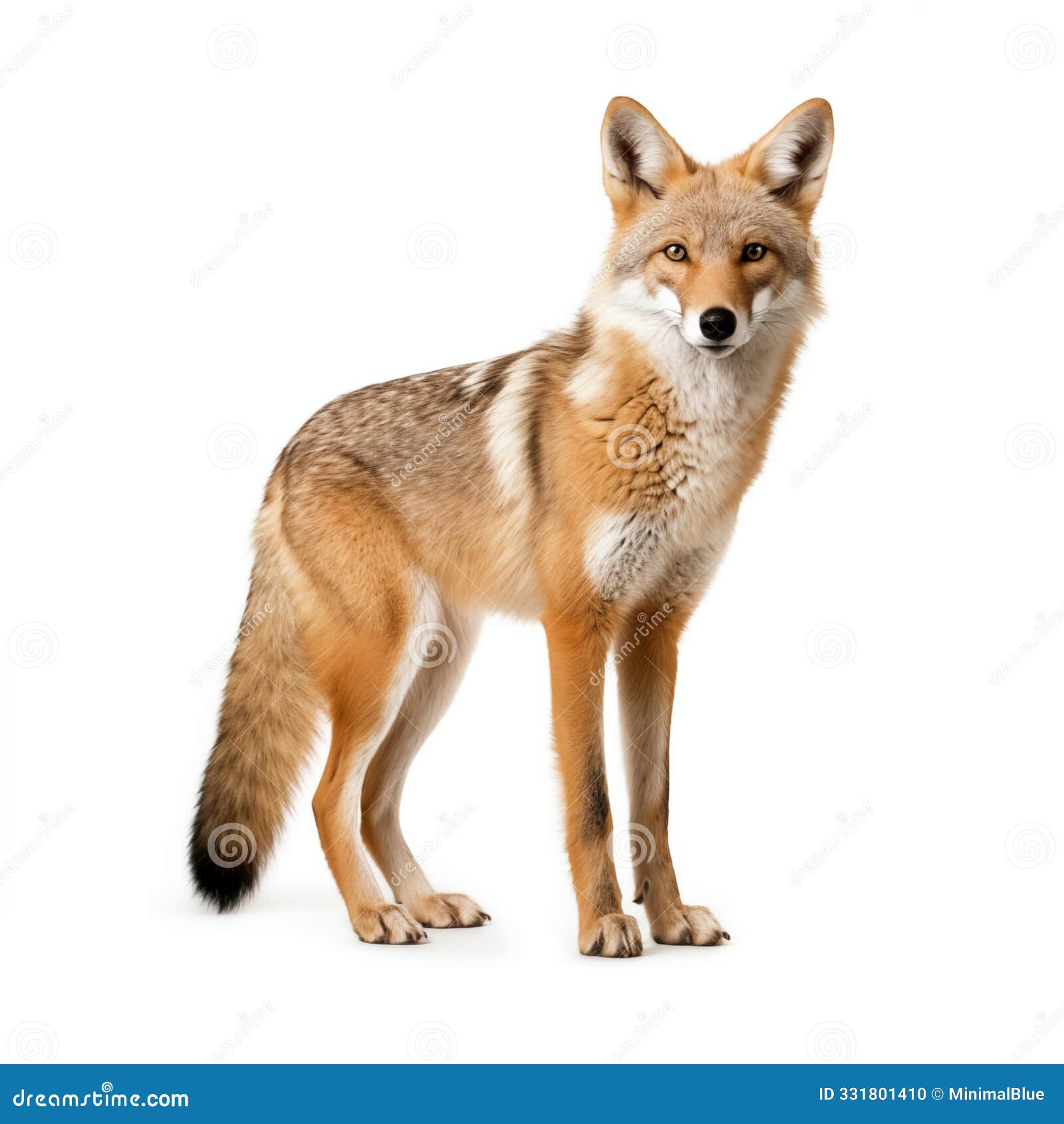 Standing Coyote Isolated on White Background Stock Illustration ...