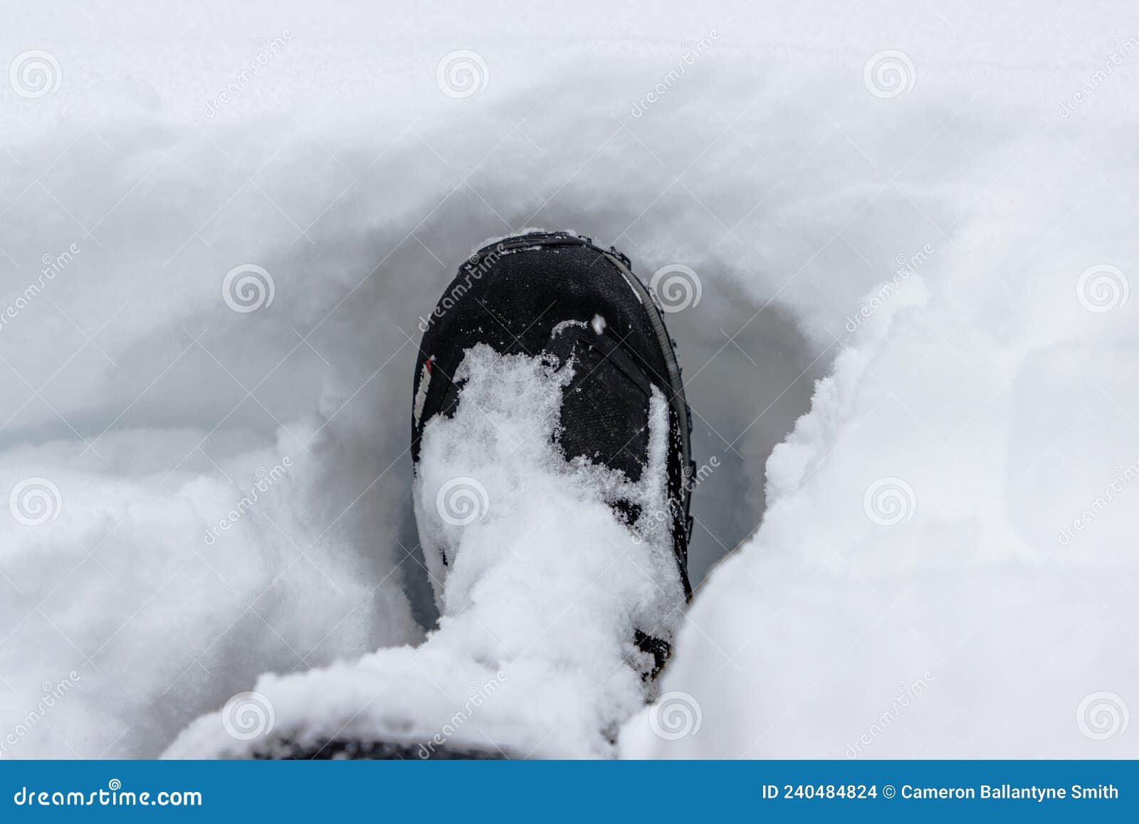 Standing in deep snow stock photo. Image of feet, snowdrift - 240484824