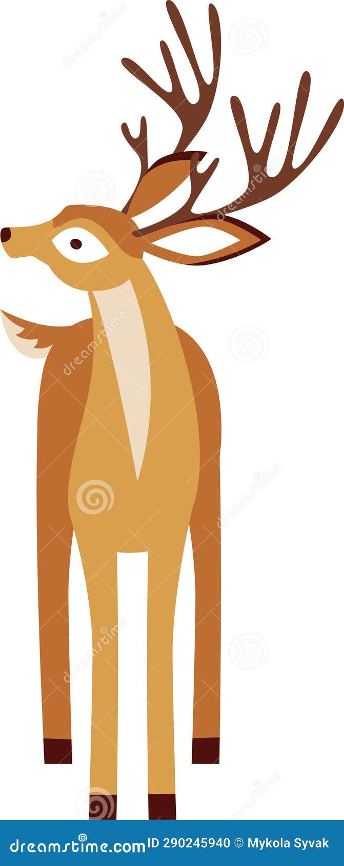 Standing Deer Animal stock illustration. Illustration of wildlife ...