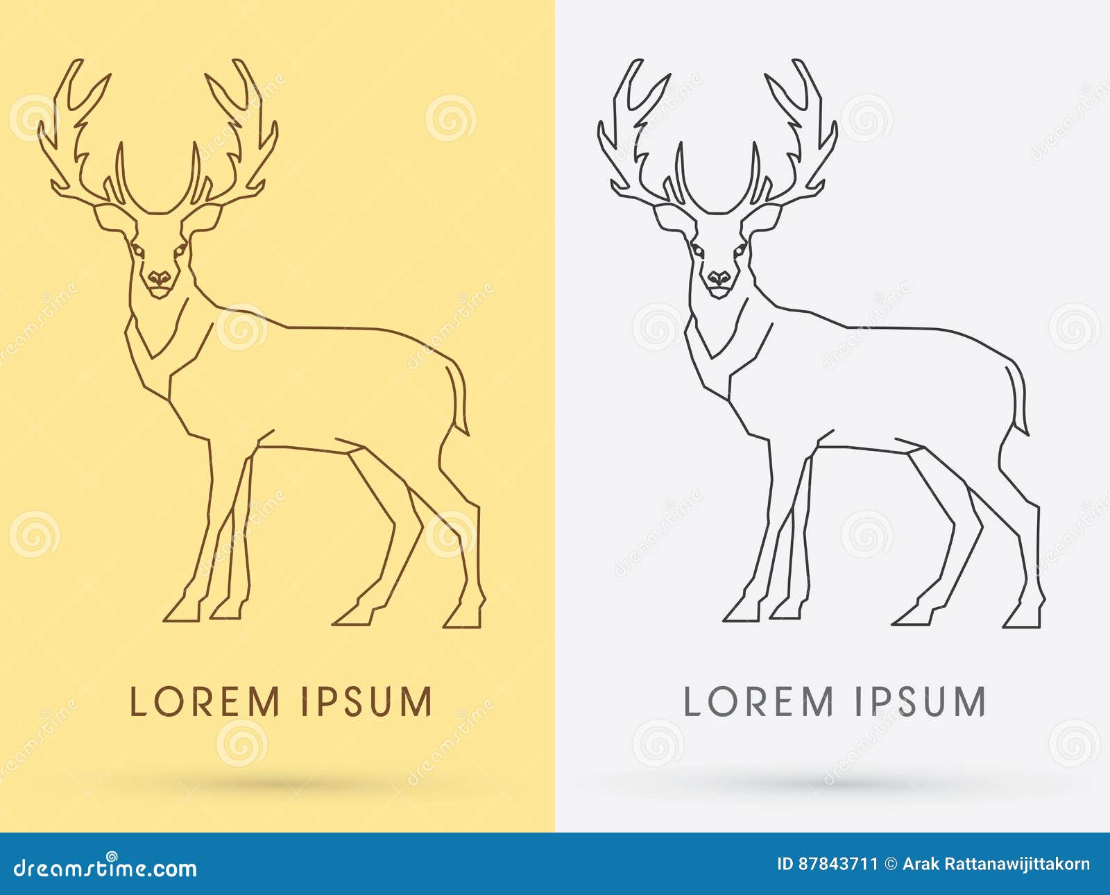 Standing Deer illustration stock vector. Illustration of branding ...