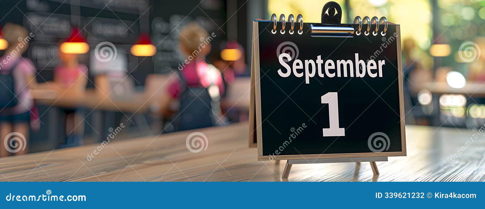 Standing Desk Board for Month with Date September 1, Board on Blurred ...