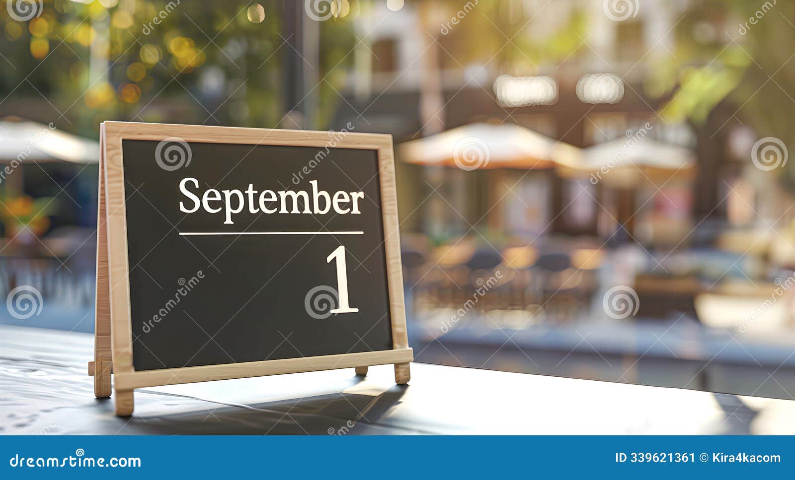 Standing Desk Board for Month with Date September 1, Board on Blurred ...