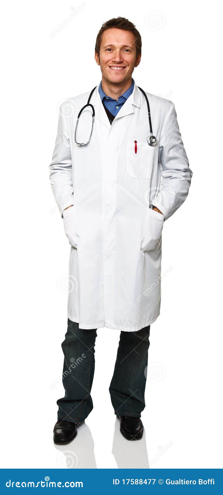 Standing doctor stock image. Image of smile, stethoscope - 17588477