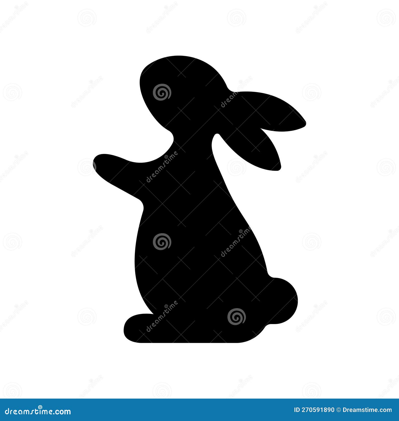 Easter Bunny Black Silhouette, Rabbit Side View, Stencil for Festive ...