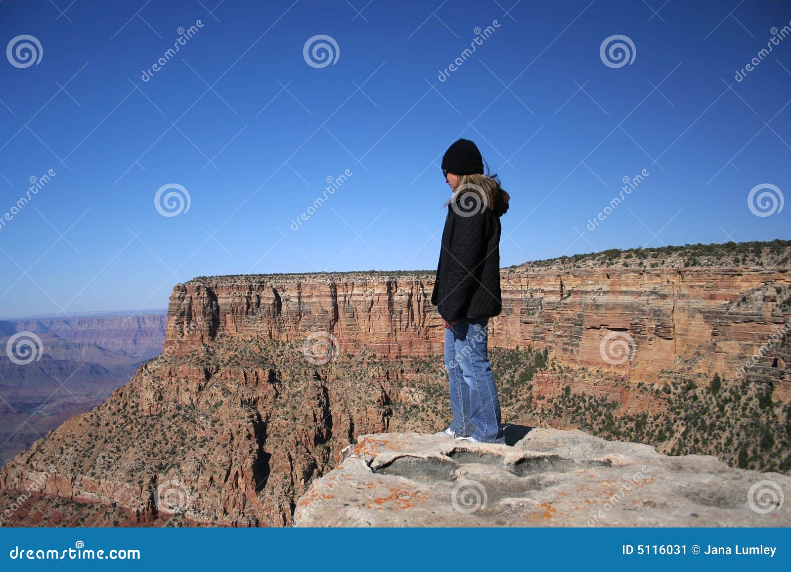 Standing on the Edge stock image. Image of looking, standing - 5116031
