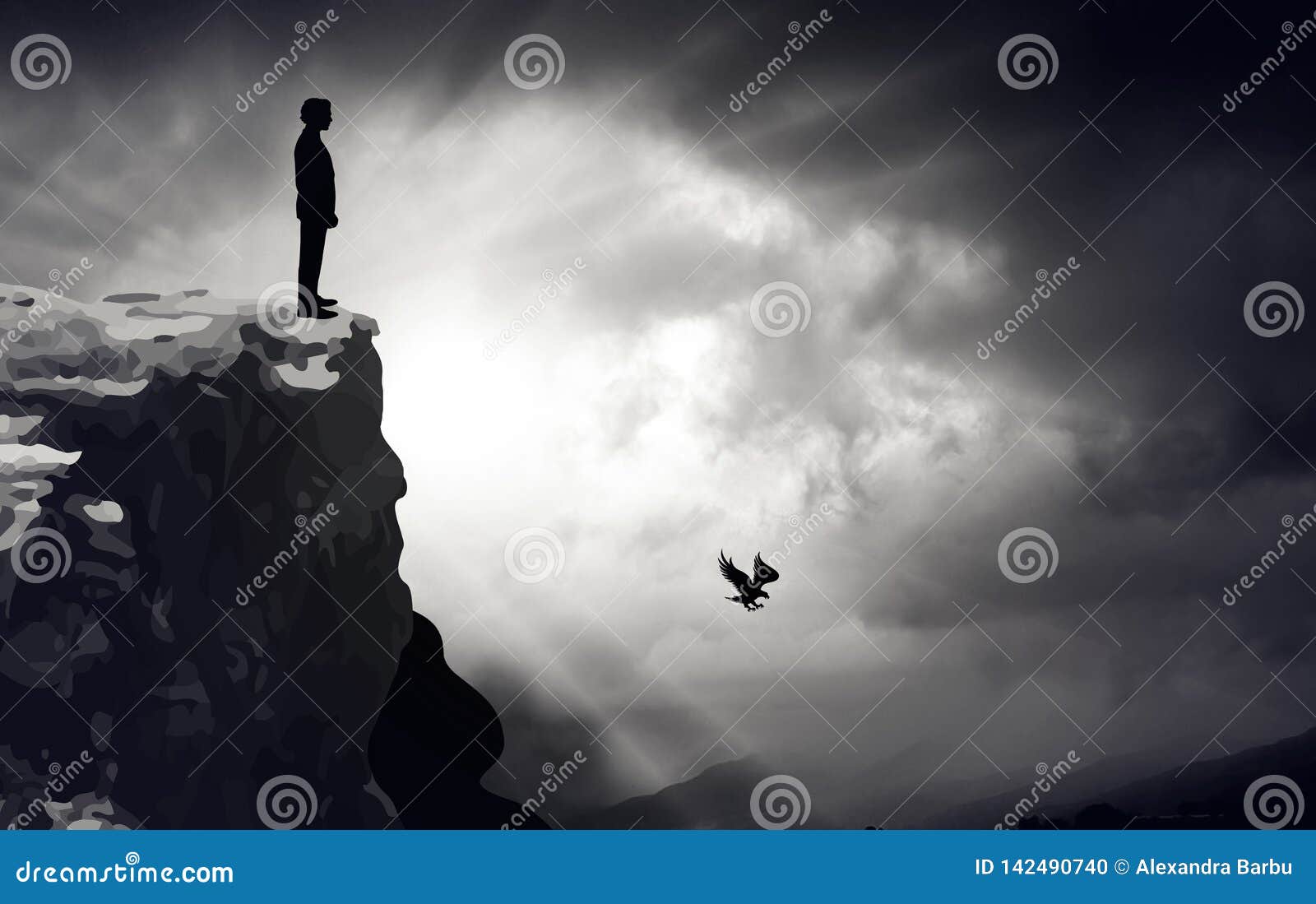 Standing at the Edge, Challenge Stock Vector - Illustration of ...