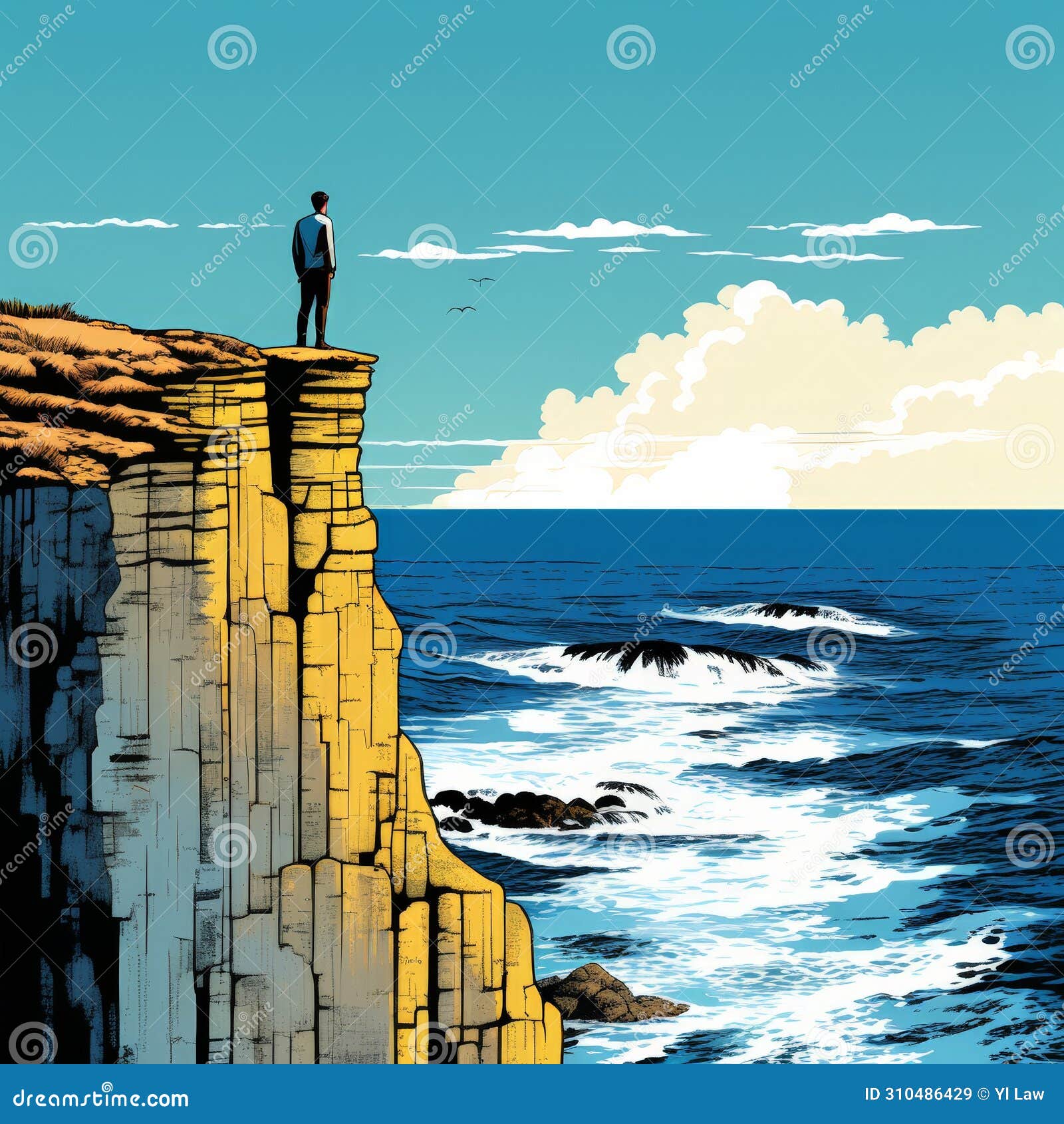 Standing on the Edge of a Cliff, Looking Down Editorial Stock Image - Image of contemplation ...