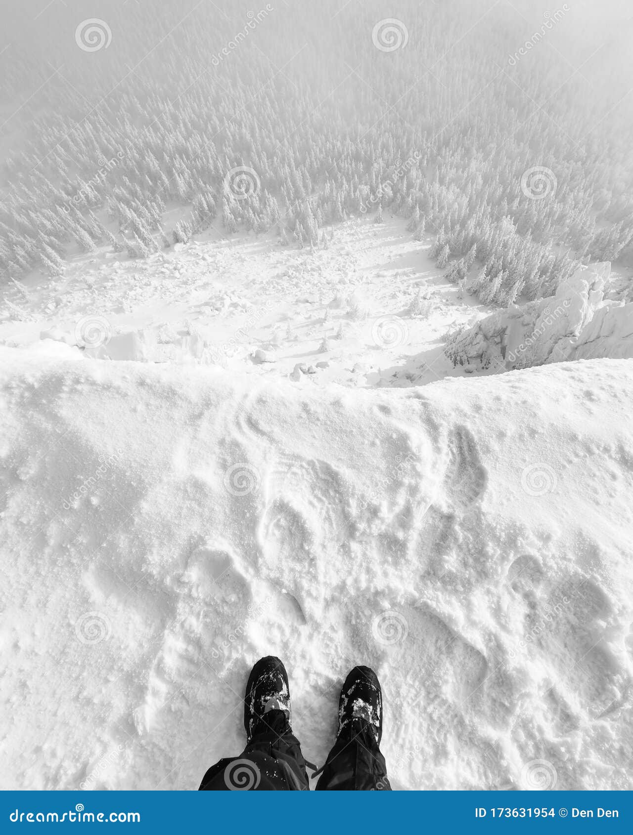 Standing on the Edge of a Precipice Stock Photo - Image of rock ...