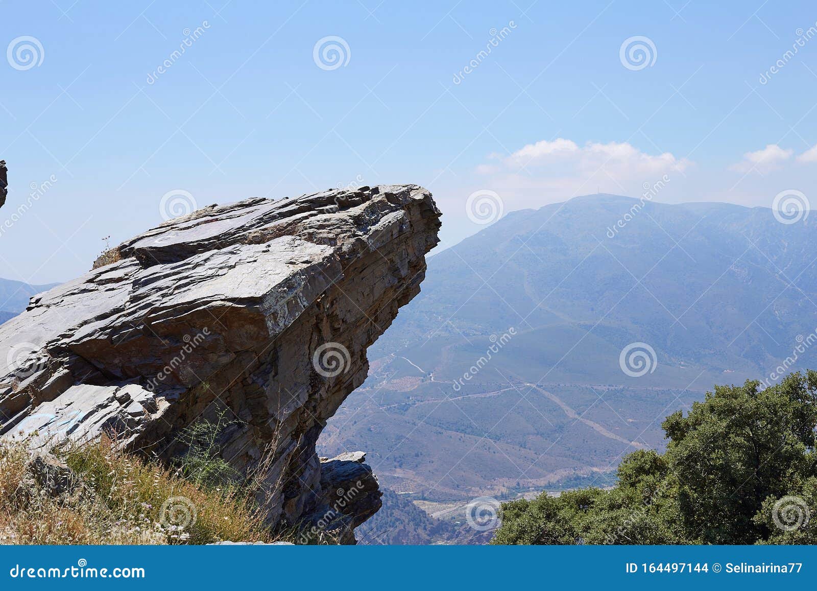 Standing Empty on Top of a Mountain View, Blank Space Cliff Edge with ...