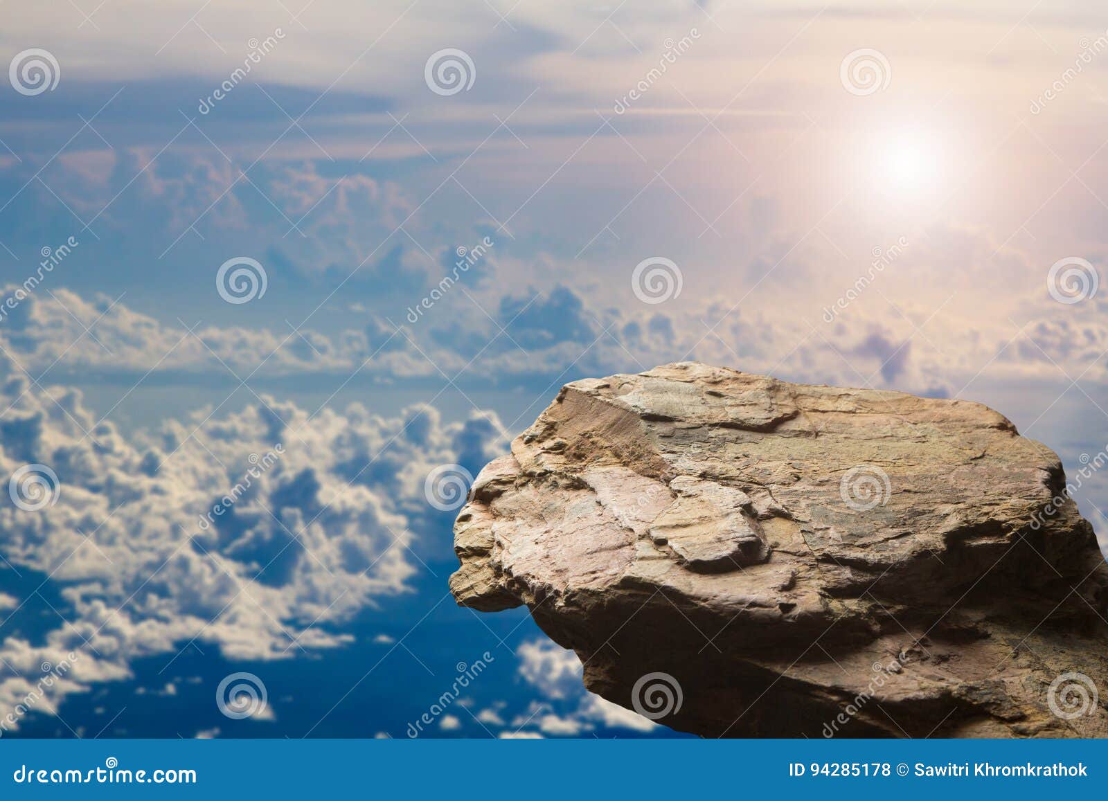 Standing Empty on Top of a Mountain View Stock Photo - Image of cliff ...